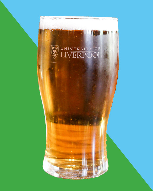 University Of Liverpool crested pint glass – Liverpool Guild of Students